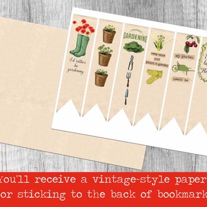 Printable Bookmarks Gardening Garden,book Lover Digital Bookmarks ...