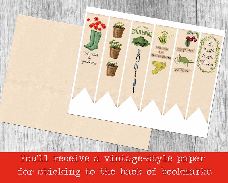 Printable Bookmarks Gardening Gardenbook Lover Digital | Etsy