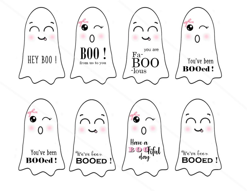 You've Been Booed Tags Halloween Ghost Printable - Etsy