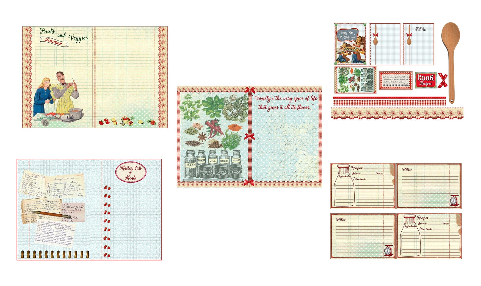 Retro Cook Journal Kit – Vintage Recipe Printable Journal | DIY Retro ...