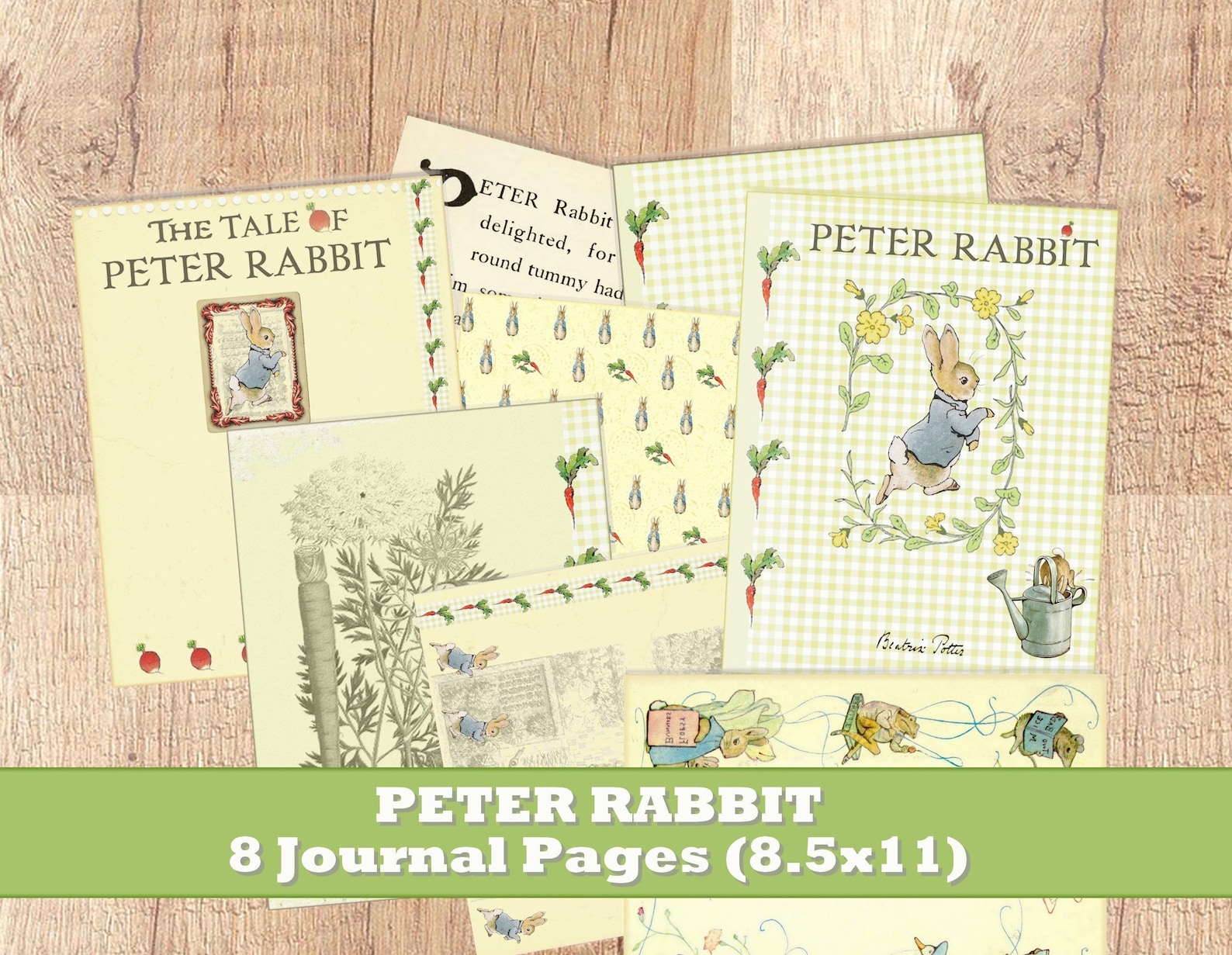 Peter Rabbit Paper Pack Junk Journal Pages Printable 8.5 X 11 Inch ...
