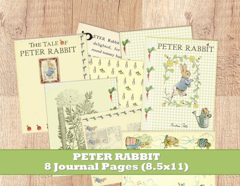 Peter Rabbit Paper Pack Junk Journal Pages Printable 8.5 X 11 - Etsy
