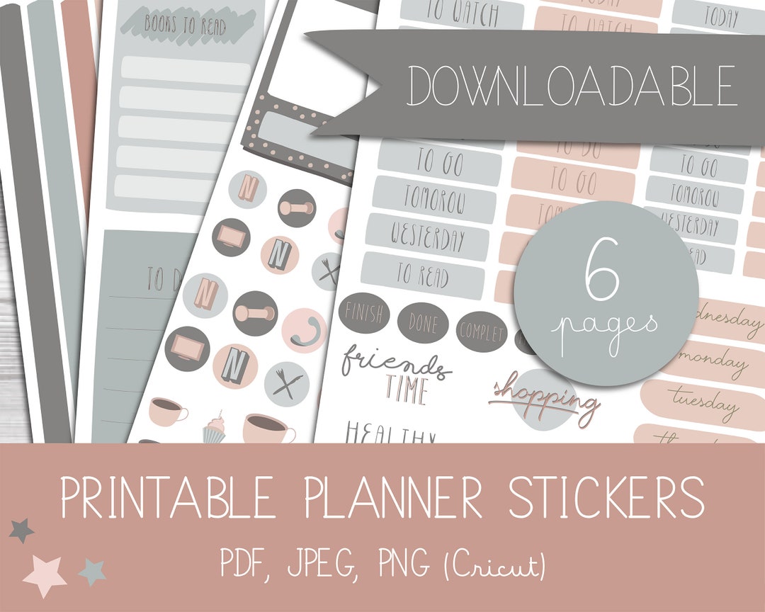 Printable Planner Stickers, Happy Planner Stickers, Weekly Planner ...