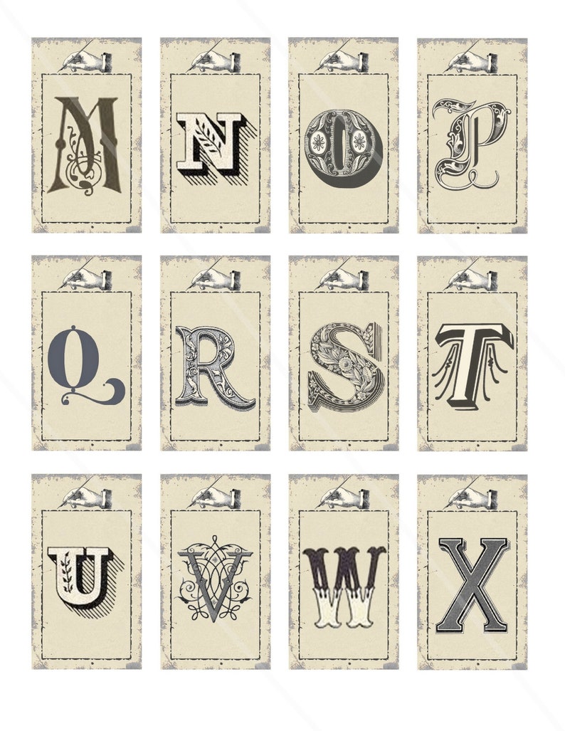 Alpha Tags Letters and Numbers Junk Journal Industrial - Etsy