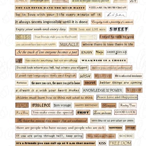 Digital Collage Sheet, Digital Phrase Quotes Collage Sheet Instant ...