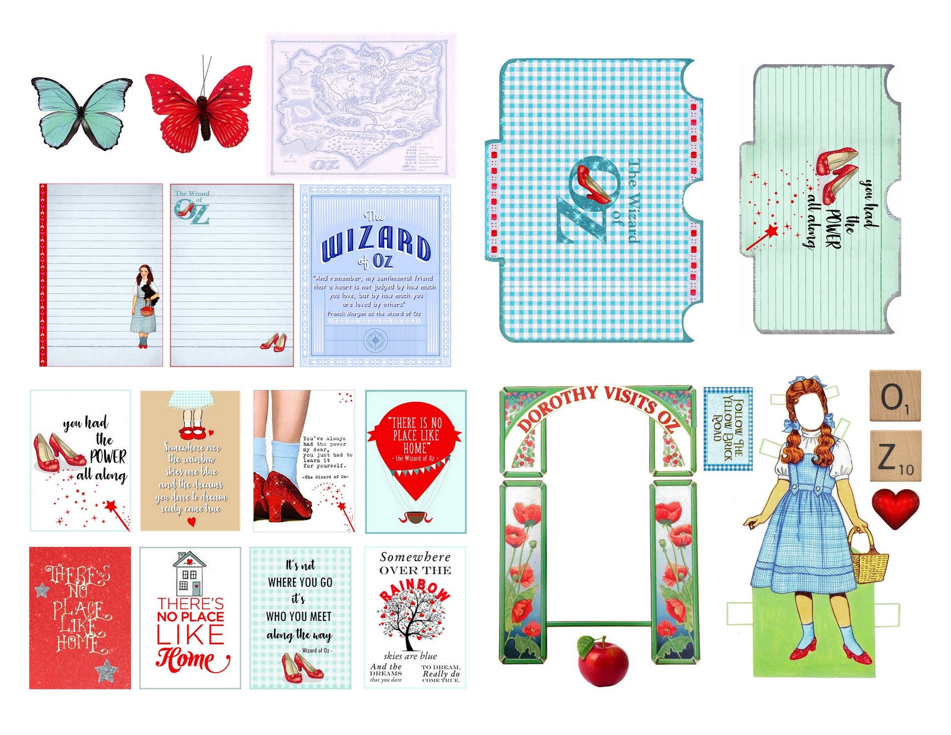 The Wizard of Oz Junk Journal Kit , Scrapbooking Journal Paper Pack ...