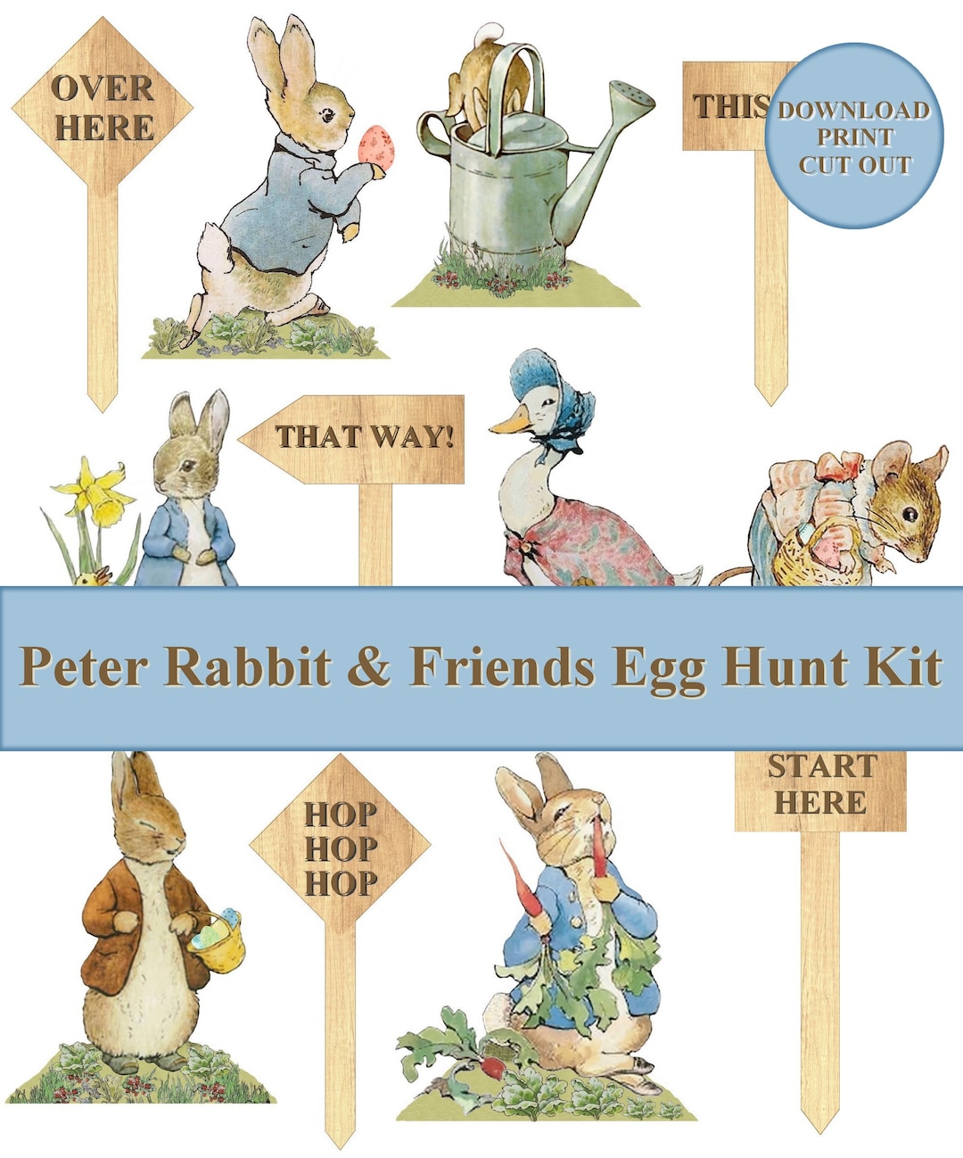 Peter Rabbit & Friends Egg Hunt Kit Printable Peter Rabbit Easter Party ...