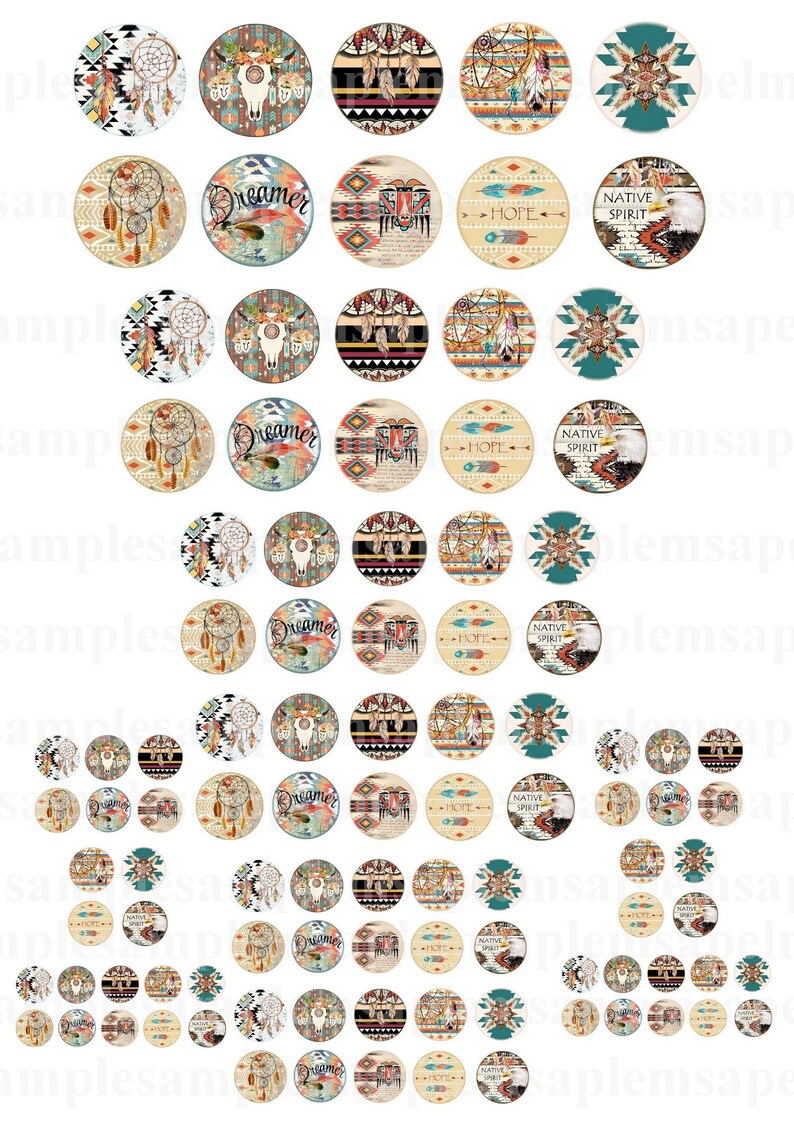 Collage Sheet Circles Southwestern, Tucson Stripes, Aztec, Navajo ...