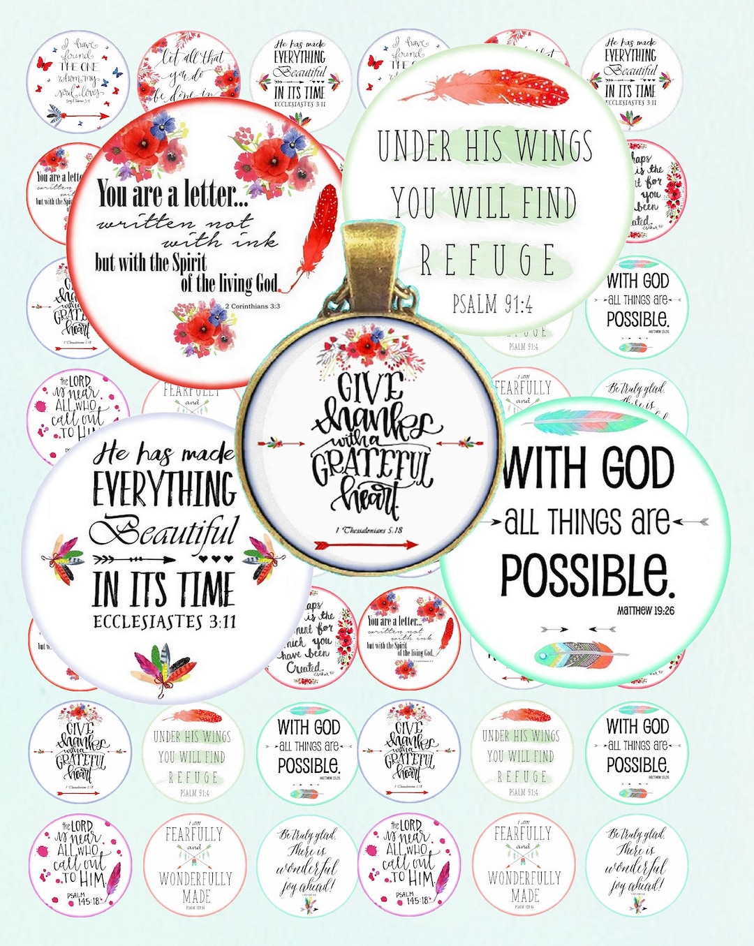 Printable Download BIBLE VERSES Circle 2.5 Inch 2 Inch Size Images for ...