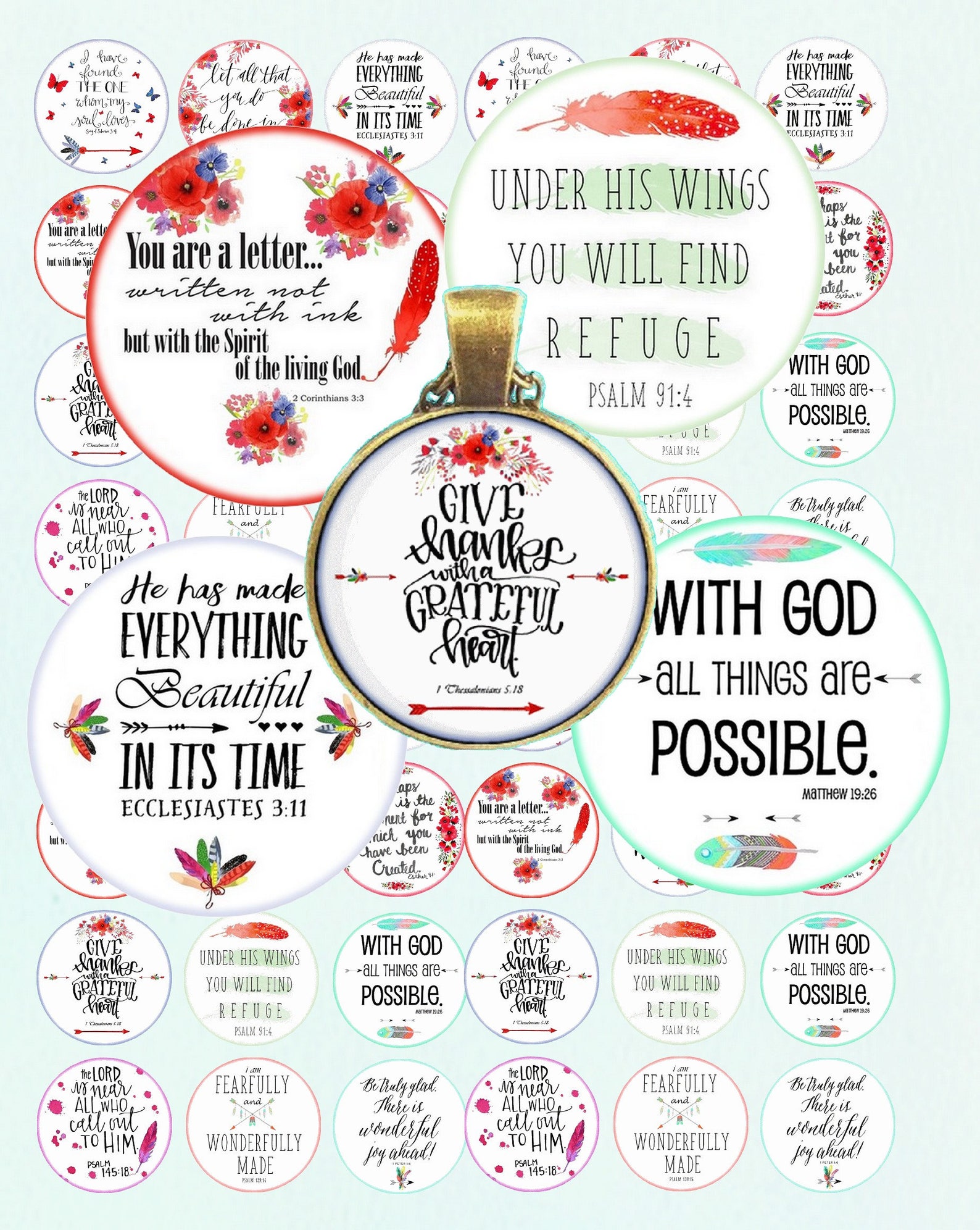 Printable Download BIBLE VERSES Circle 2.5 Inch 2 Inch Size - Etsy