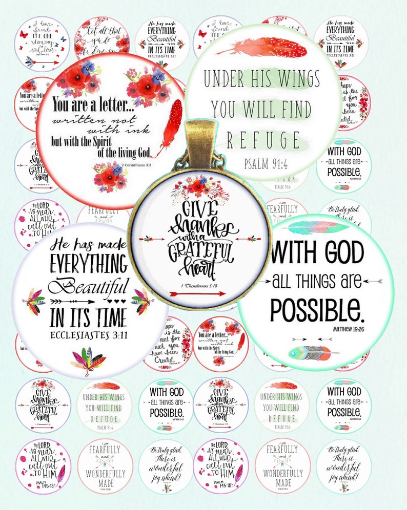 Printable Download BIBLE VERSES Circle 2.5 Inch 2 Inch Size - Etsy ...