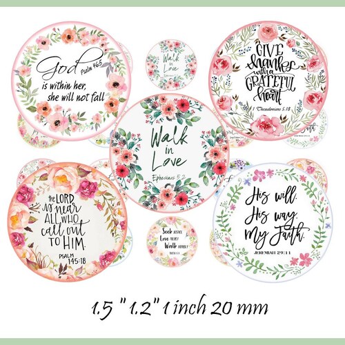 1x1 Inch 25mm Printable BIBLE VERSES Square Images for - Etsy