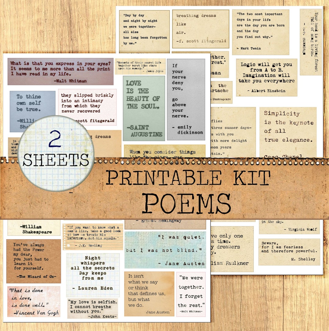 Printable Book Quotes Stickers Typewriting Stickers,famous Words ...