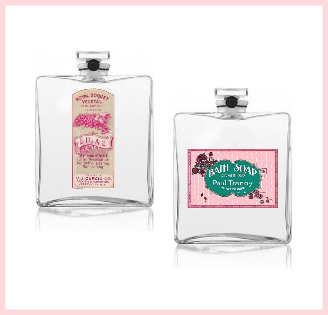 French Perfume Cologne Labels, Digital Sheet, Vintage Floral French ...