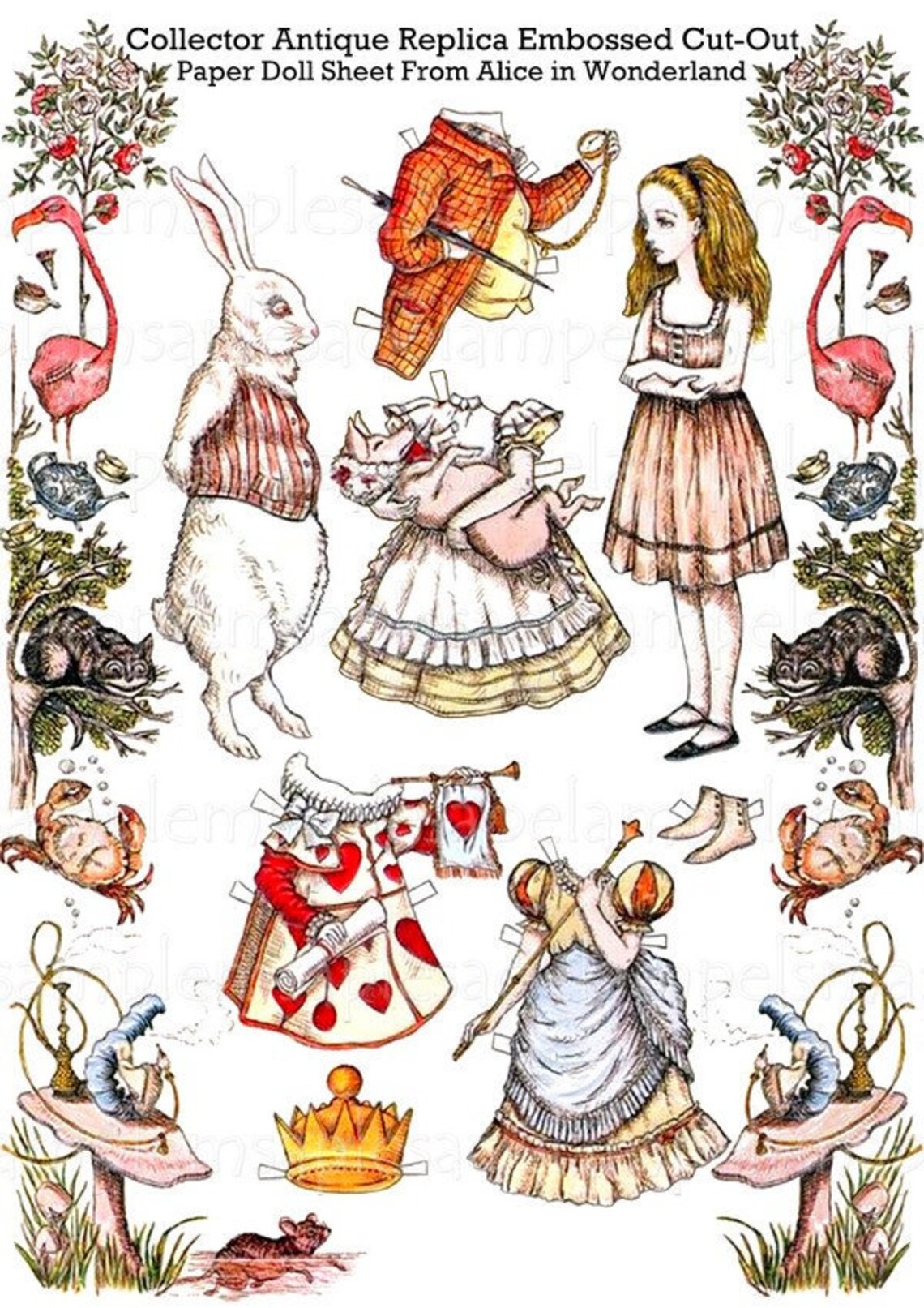 Rare Vintage Alice In Wonderland Paper Doll Digital Wonderland | Etsy