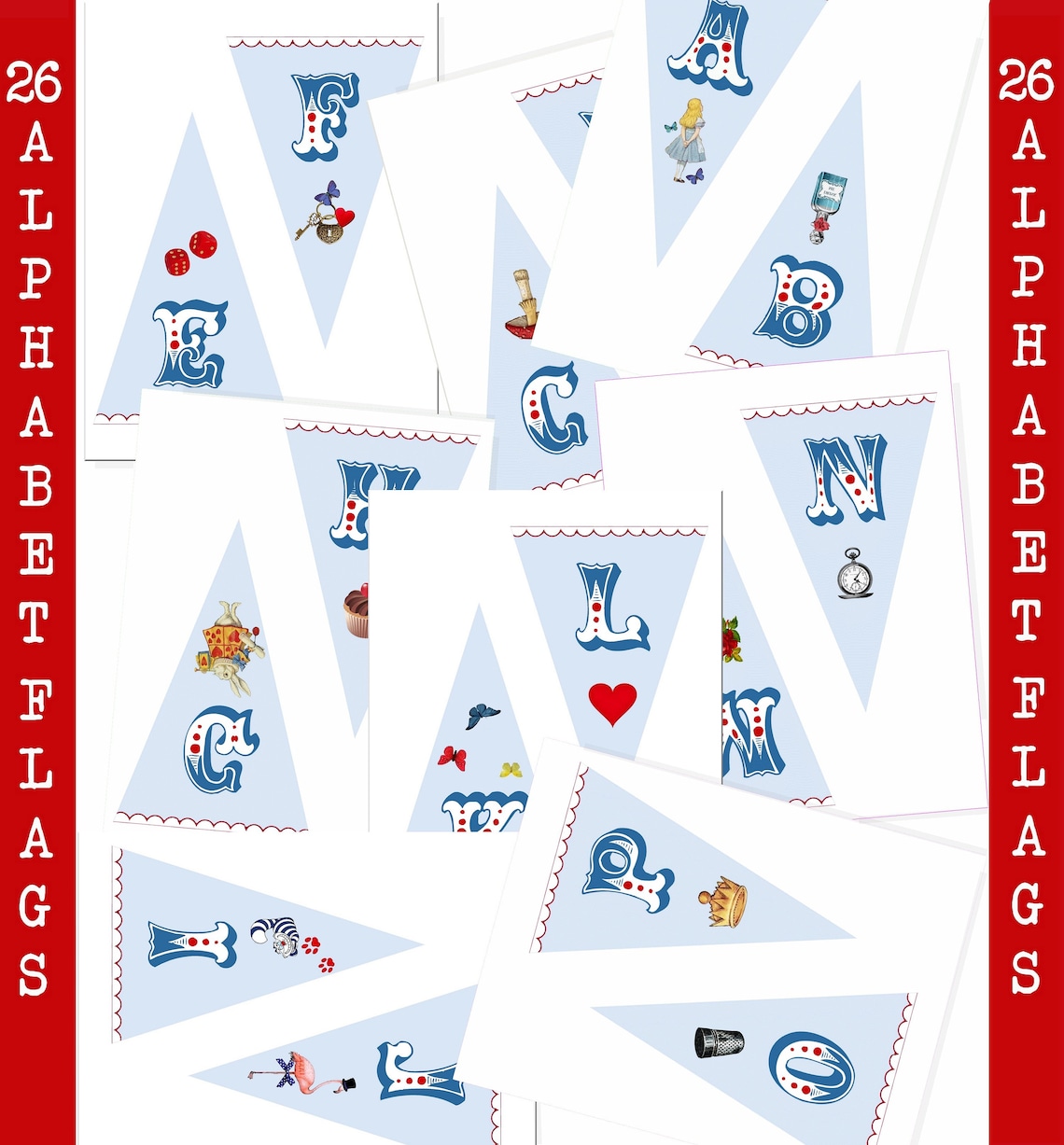 Printable Alice in Wonderland Banner Alice in Wonderland Party Banner ...
