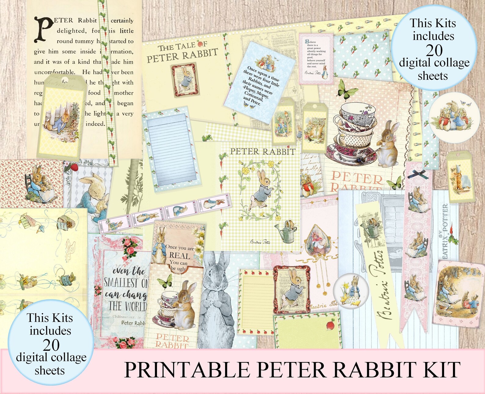 Peter Rabbit Junk Journal Kit Printable Scrapbooking Kit Junk Journal ...