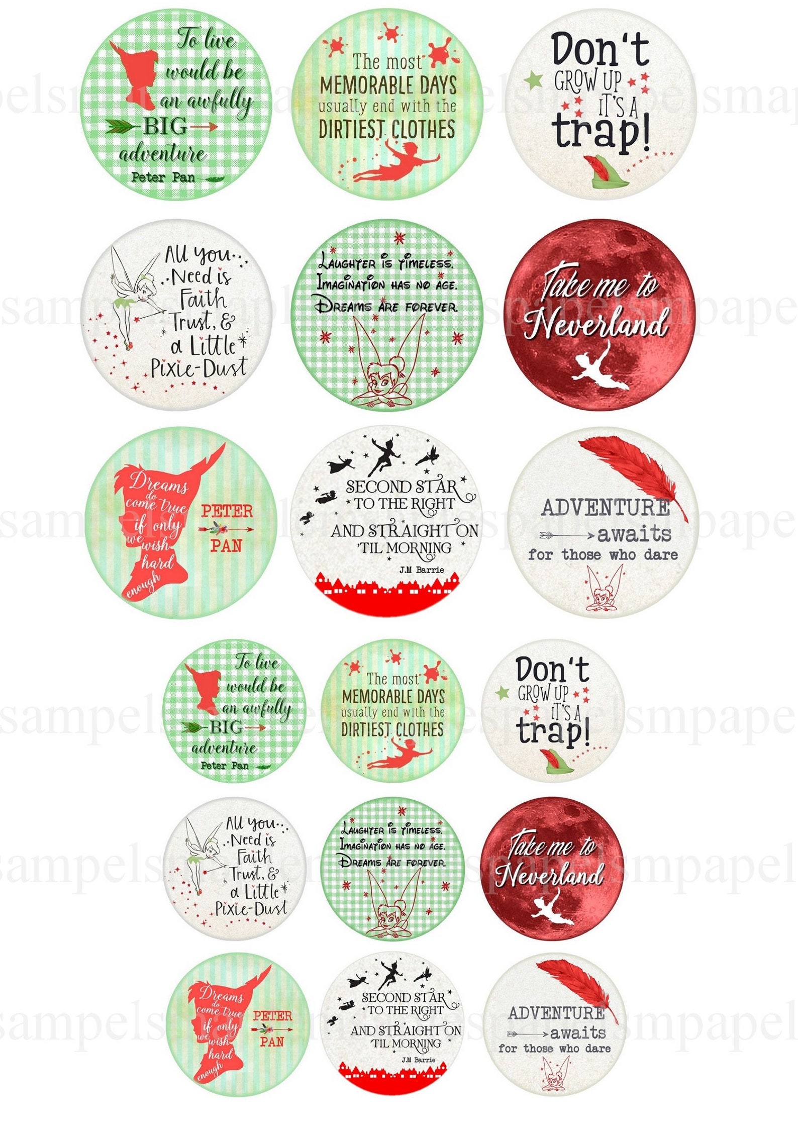 Peter Pan Digital Collage Sheet 2 1.5 1.2 | Etsy