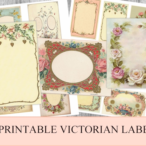 Ornate Victorian Labels Collage Sheet Instant Download - Etsy