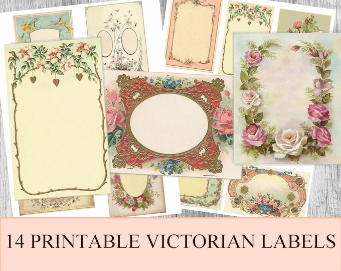 Victorian Blank Labels Printable Add Text Printable Crafting Digital ...