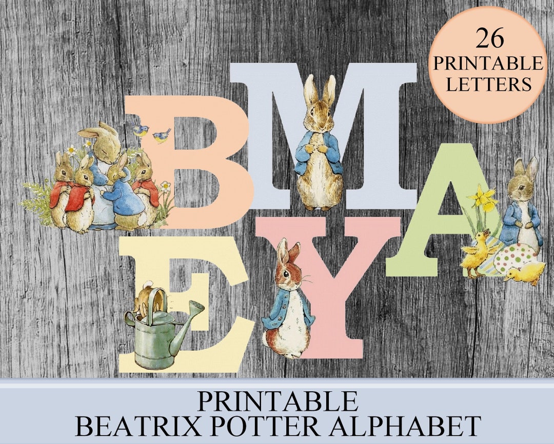Beatrix Potter Alphabet Peter Rabbit Digital Collage Sheets ABC Peter ...