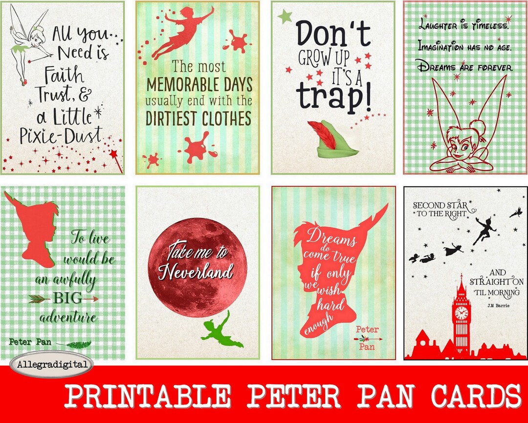 Peter Pan Printable Stickers - Inspirational Quotes - Neverland Journal ...