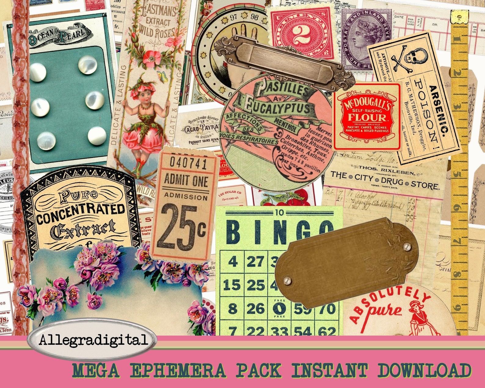 Mega Ephemera Pack Instant Download Printable Digital - Etsy