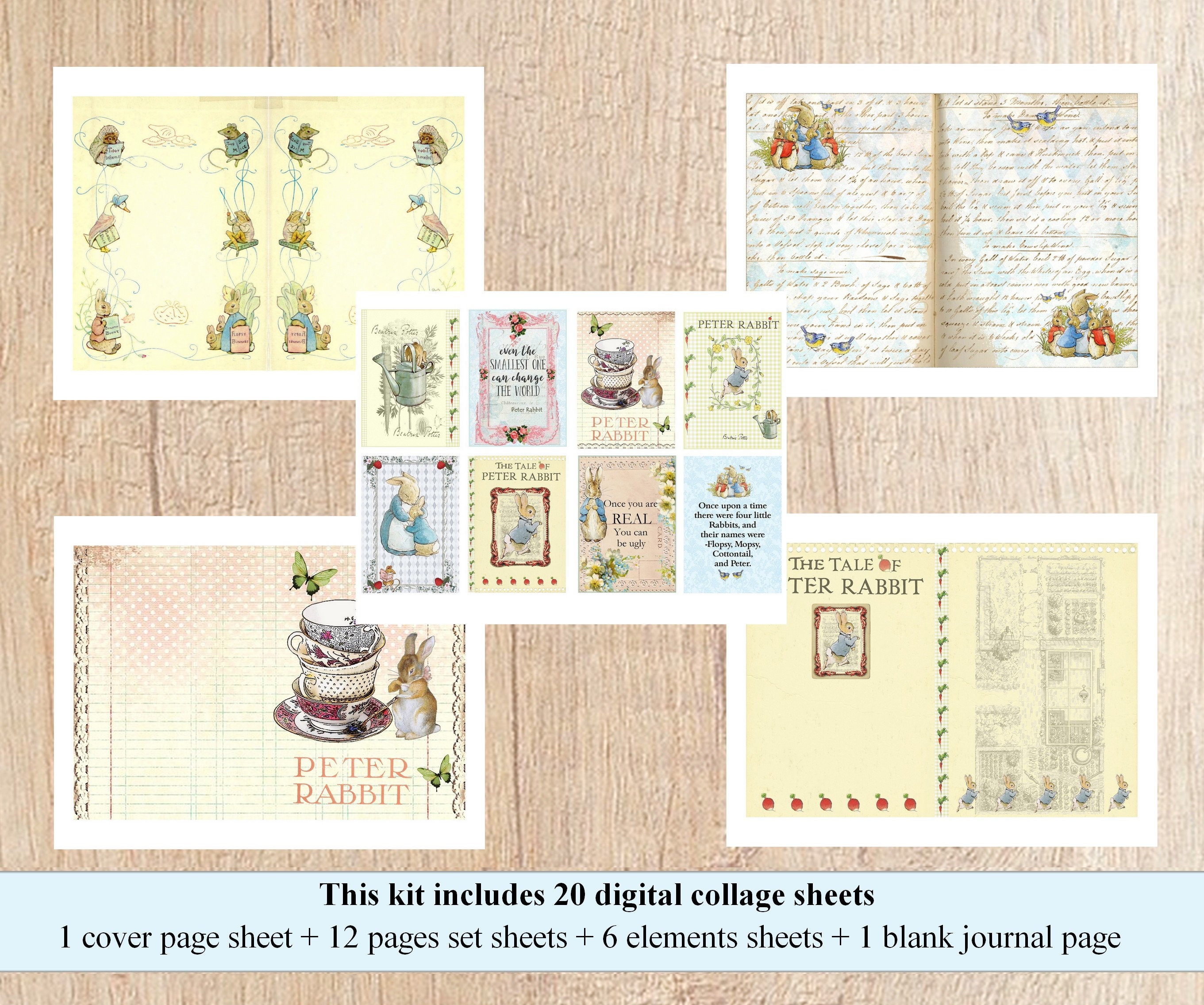 Peter Rabbit Junk Journal Kit Printable Scrapbooking Kit Junk Journal ...
