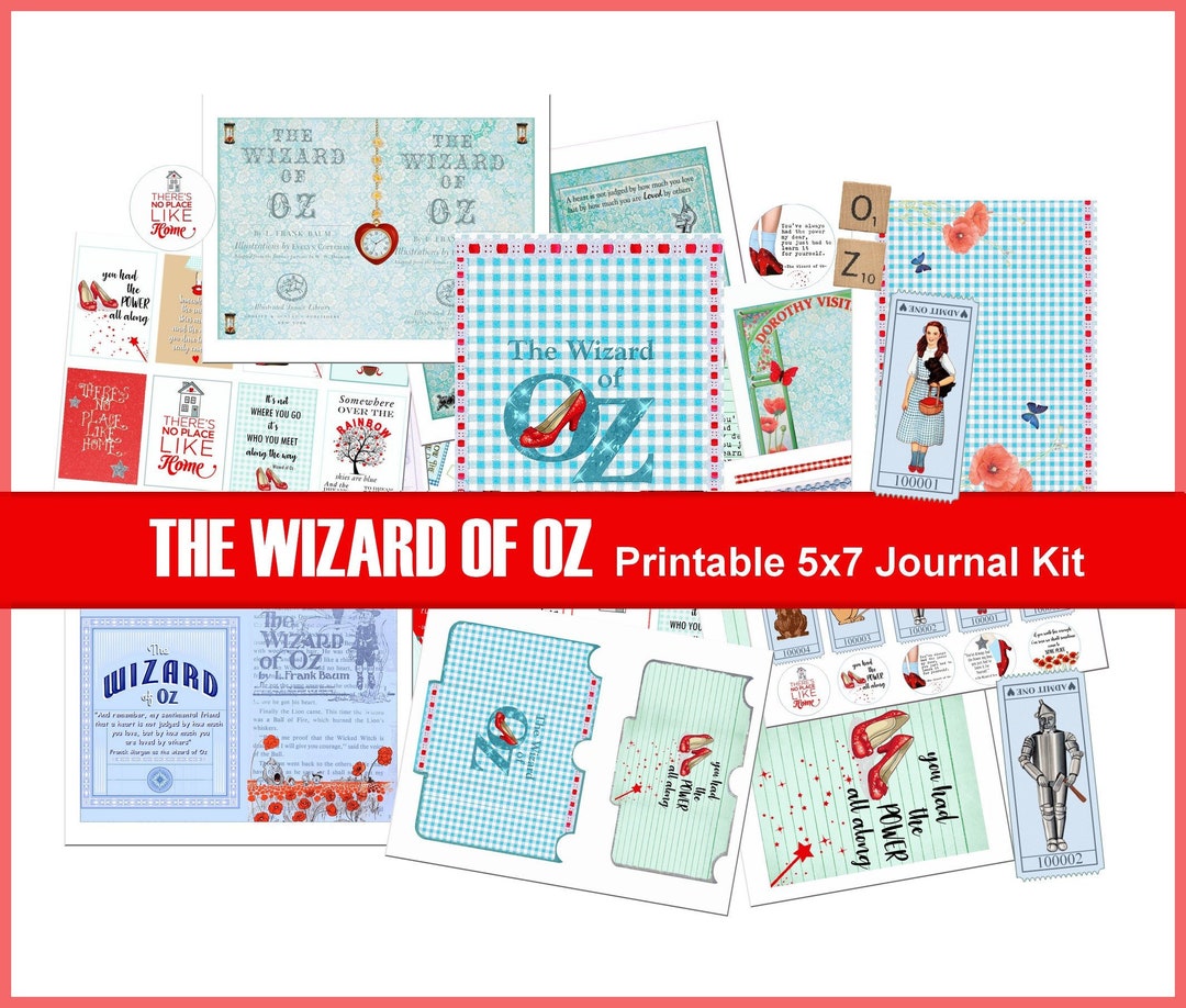 The Wizard of Oz Junk Journal Kit – Printable Digital Collage Sheets ...