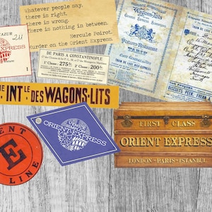 Vintage Orient Express Train Ephemera | Digital Collage Sheet | Travel ...