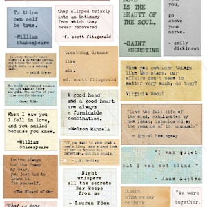 Printable Book Quotes Stickers Typewriting Stickers,famous Words ...