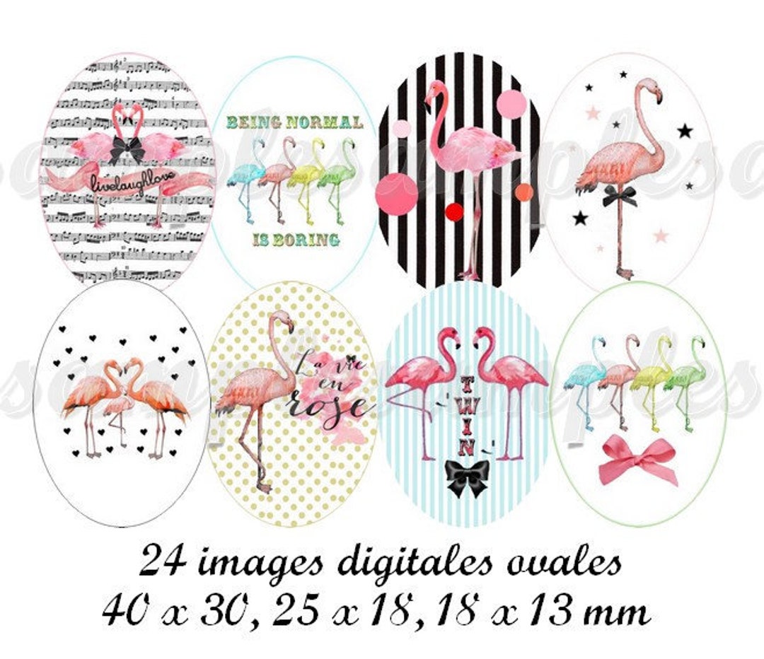 Digital Collage Sheet Oval 30x40 Mm 18 X25 Mm 13x18mm Oval Falmingo ...