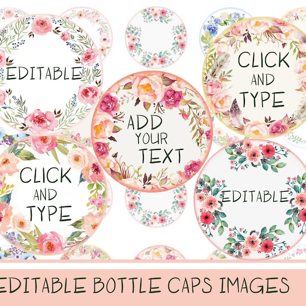 Bottle Cap Printable - Etsy