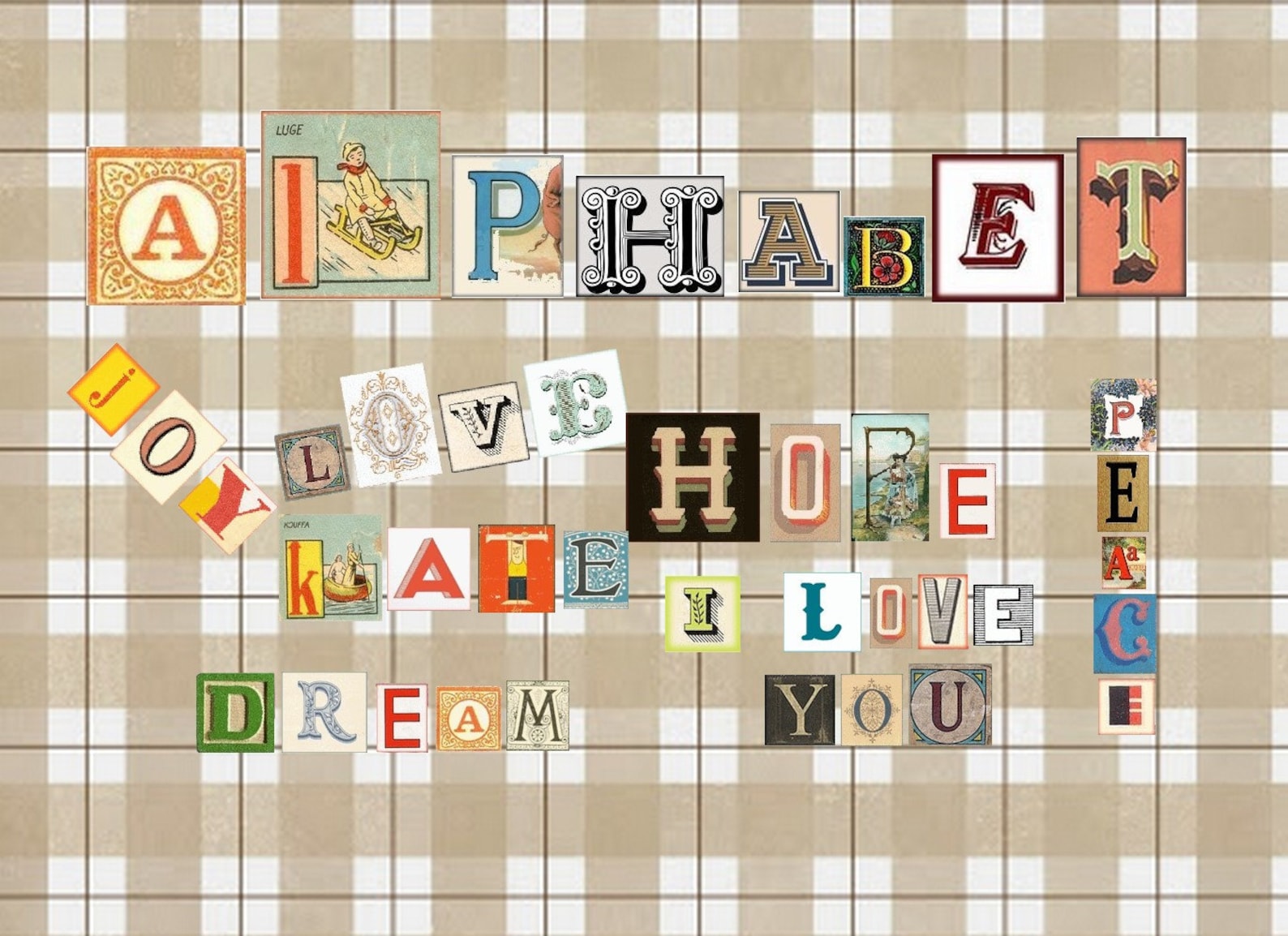 Digital Collage Sheet Retro Alphabet Letters Printable | Etsy