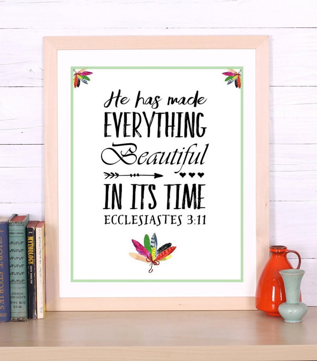 Bible Verses Printable Artwork Scripture Printable Ecclesiastes Digital ...