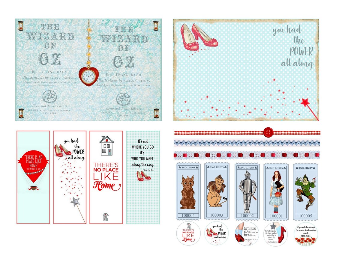 The Wizard of Oz Junk Journal Kit Scrapbooking Journal Paper - Etsy