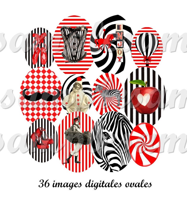 Digital Collage Sheet Oval 30x40 Mm 18x25 Mm 13x18 Mm Oval Images for ...