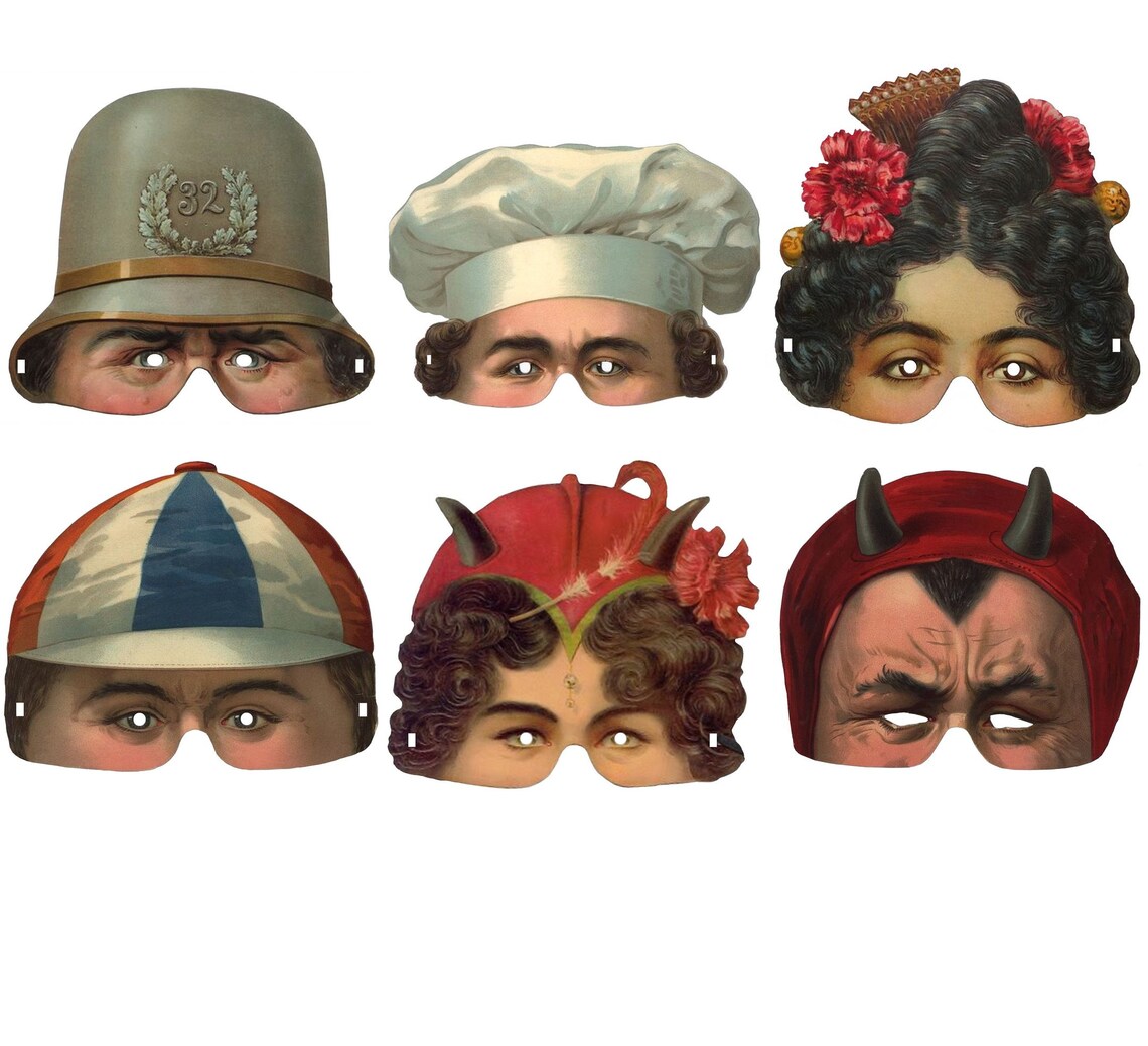 Printable Mask Victorian Half Mask Pack Victorian Antique Paper Toy ...