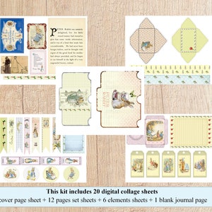 Peter Rabbit Junk Journal Kit Printable Scrapbooking Kit Junk Journal ...