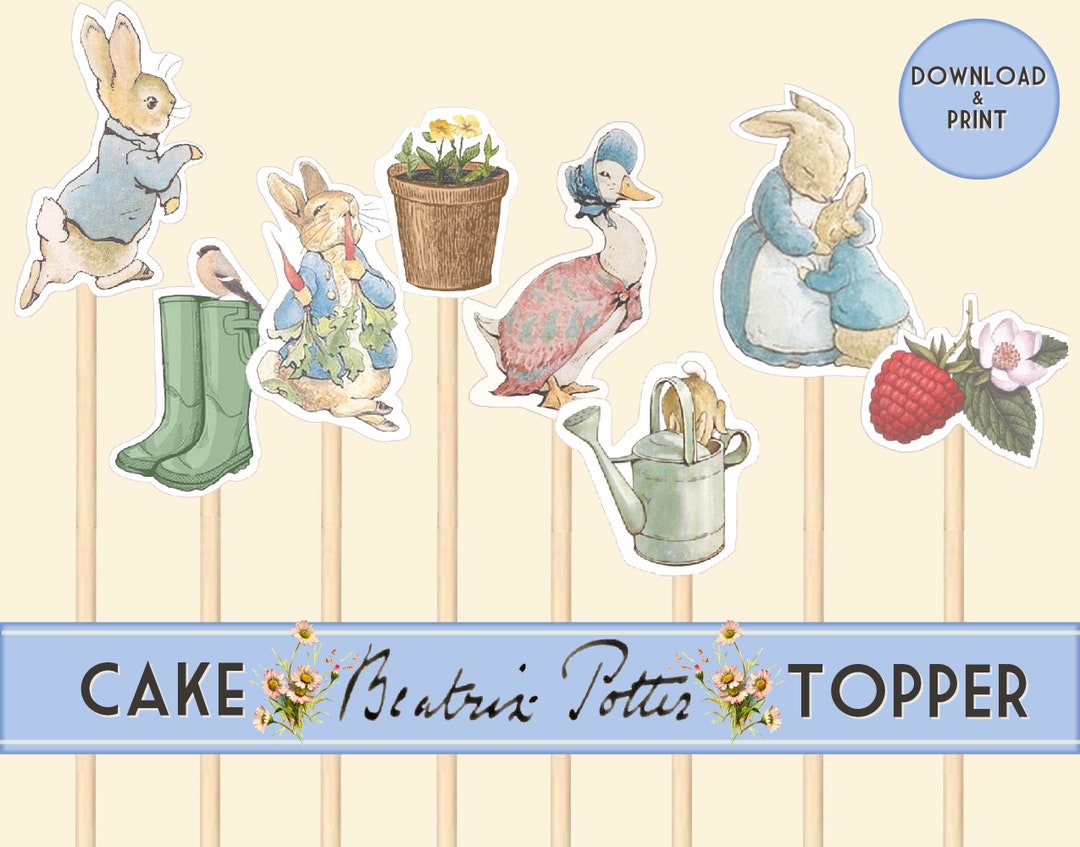 Peter Rabbit Cupcake Toppers Peter Rabbit and Friends Fussy Cuts ...