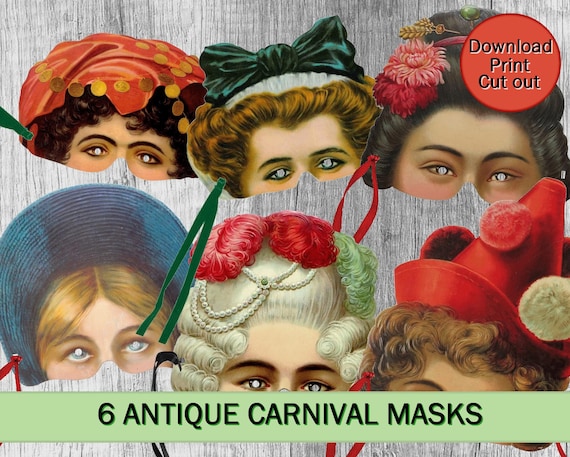 Victorian Half Mask Pack Carnival Antique Masks Victorian - Etsy