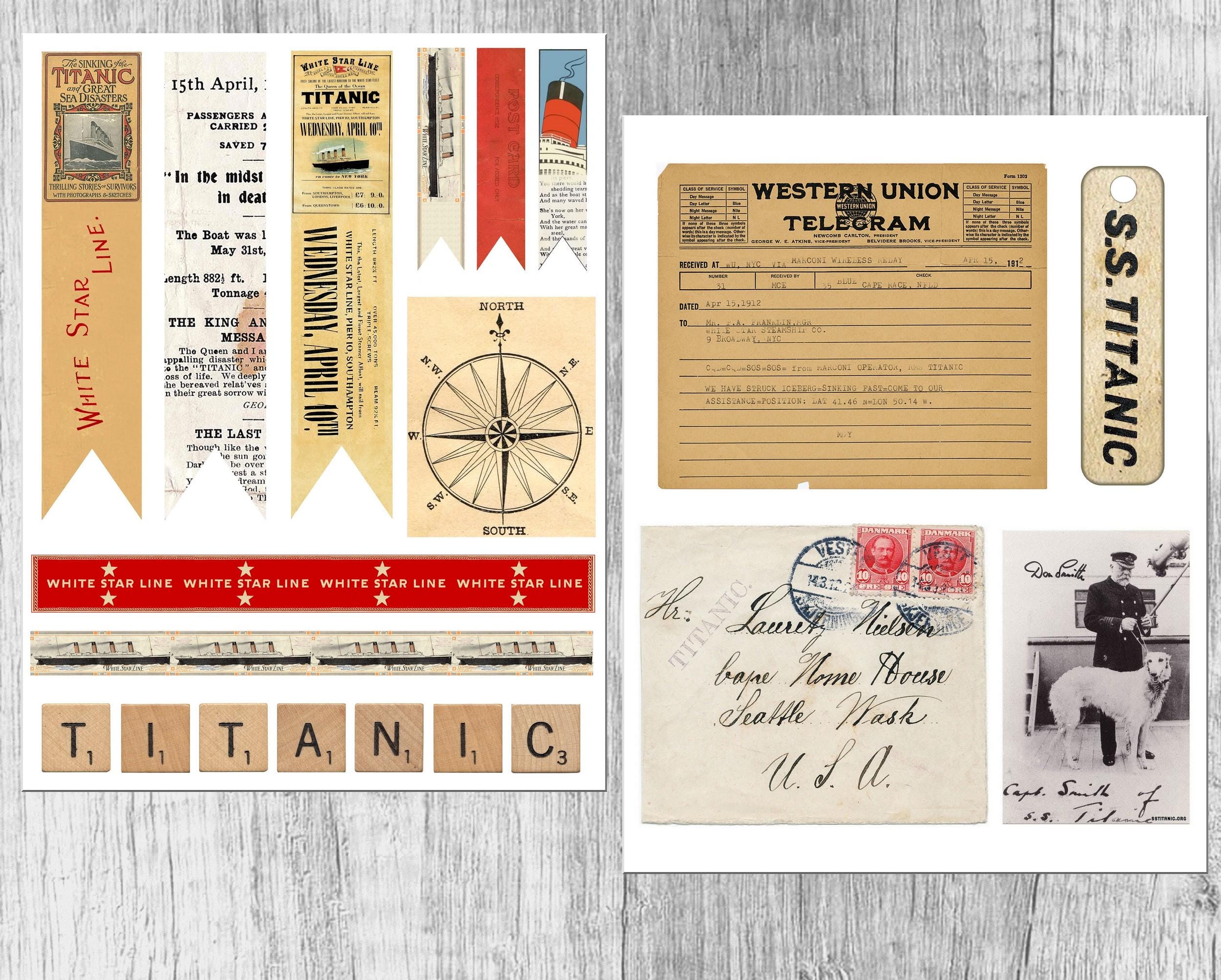 Vintage Titanic Ephemera | Printable Digital Collage Sheet for ...