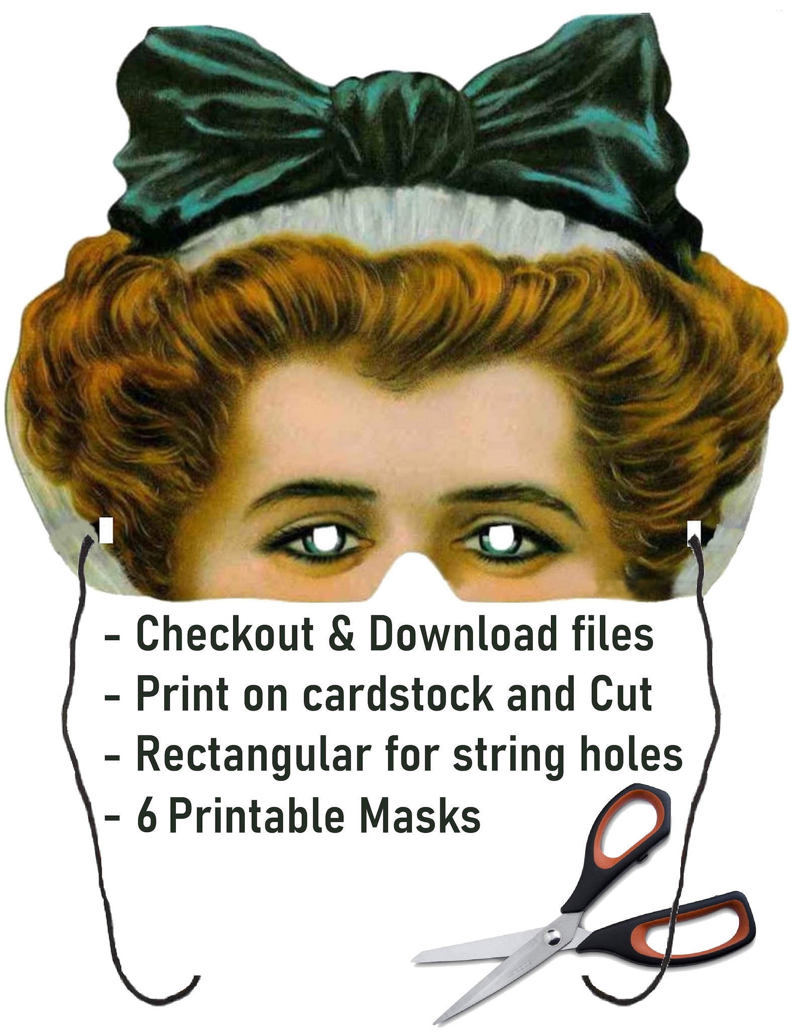 Victorian Half Mask Pack Carnival Antique Masks Victorian Antique Paper ...