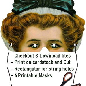 Victorian Half Mask Pack Carnival Antique Masks Victorian Antique Paper ...