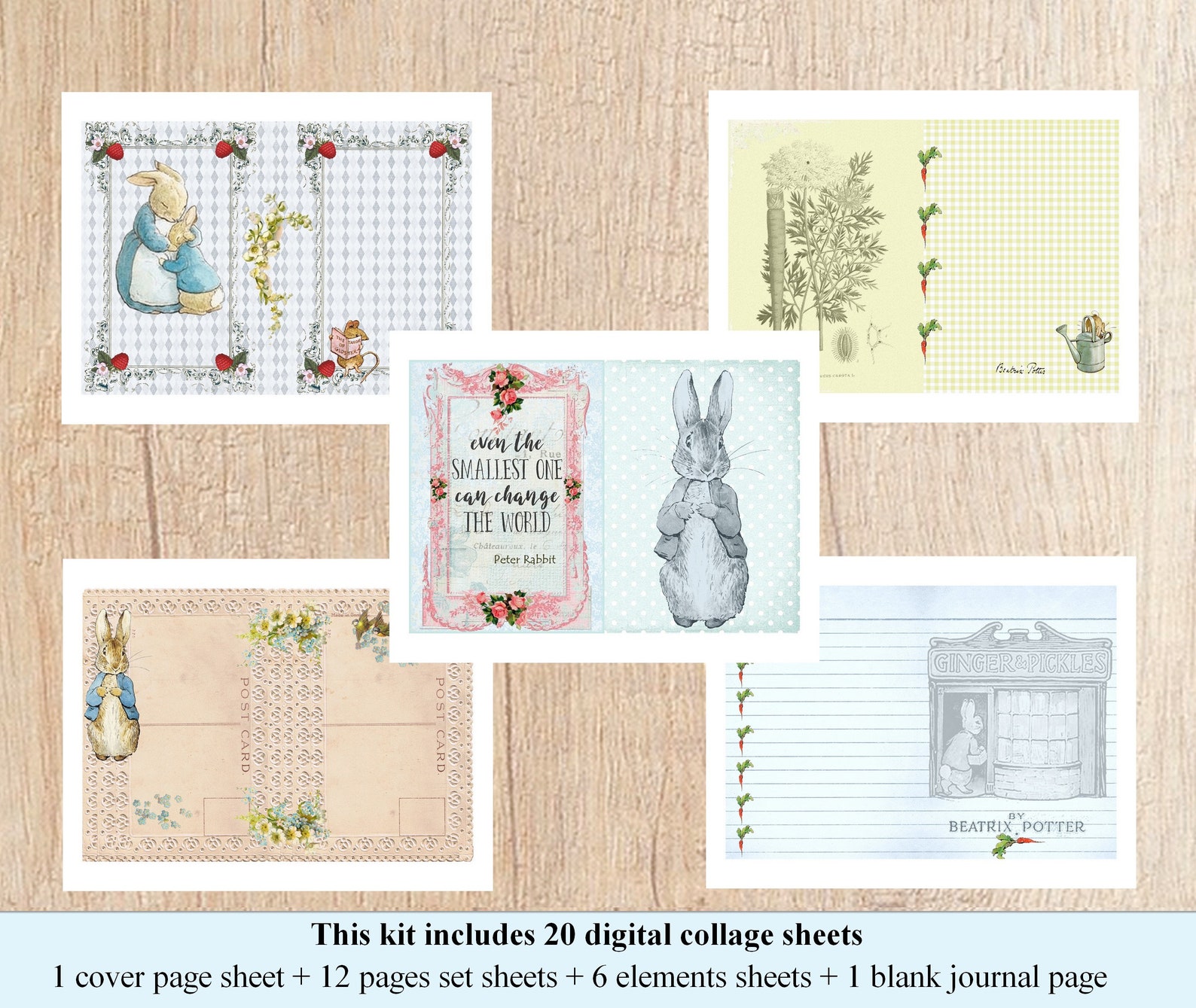Peter Rabbit Junk Journal Kit Printable Scrapbooking Kit Junk Journal ...