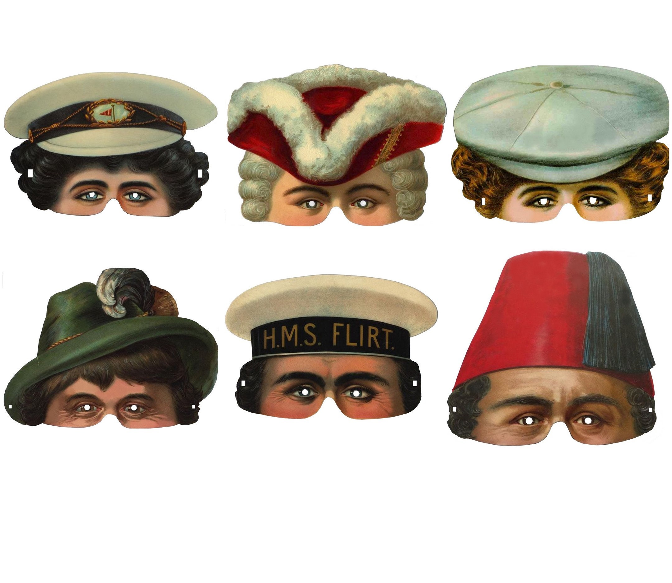 Printable Mask Victorian Half Mask Pack Victorian Antique Paper Toy ...