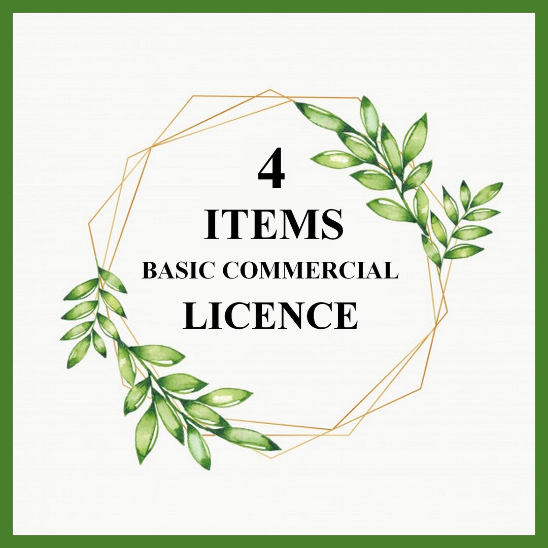 4 Items Basic Commercial License - Commercial Use Digital Crafting ...