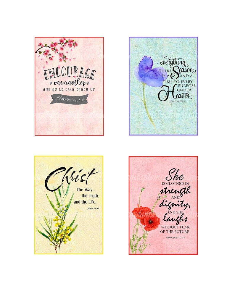 Printable Download BIBLE VERSES TAGS No.1 Scripture Art - Etsy