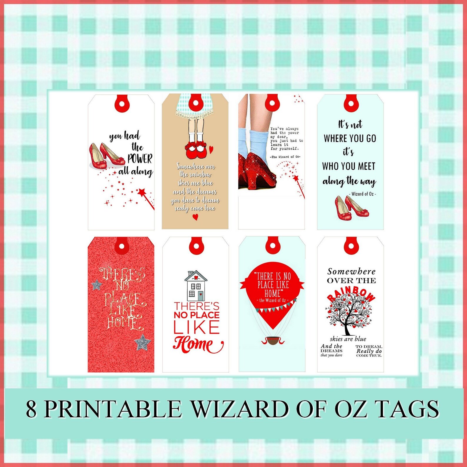 Wizard of Oz Tags Printable Gift Tags Hang Tags Journaling Journal ...