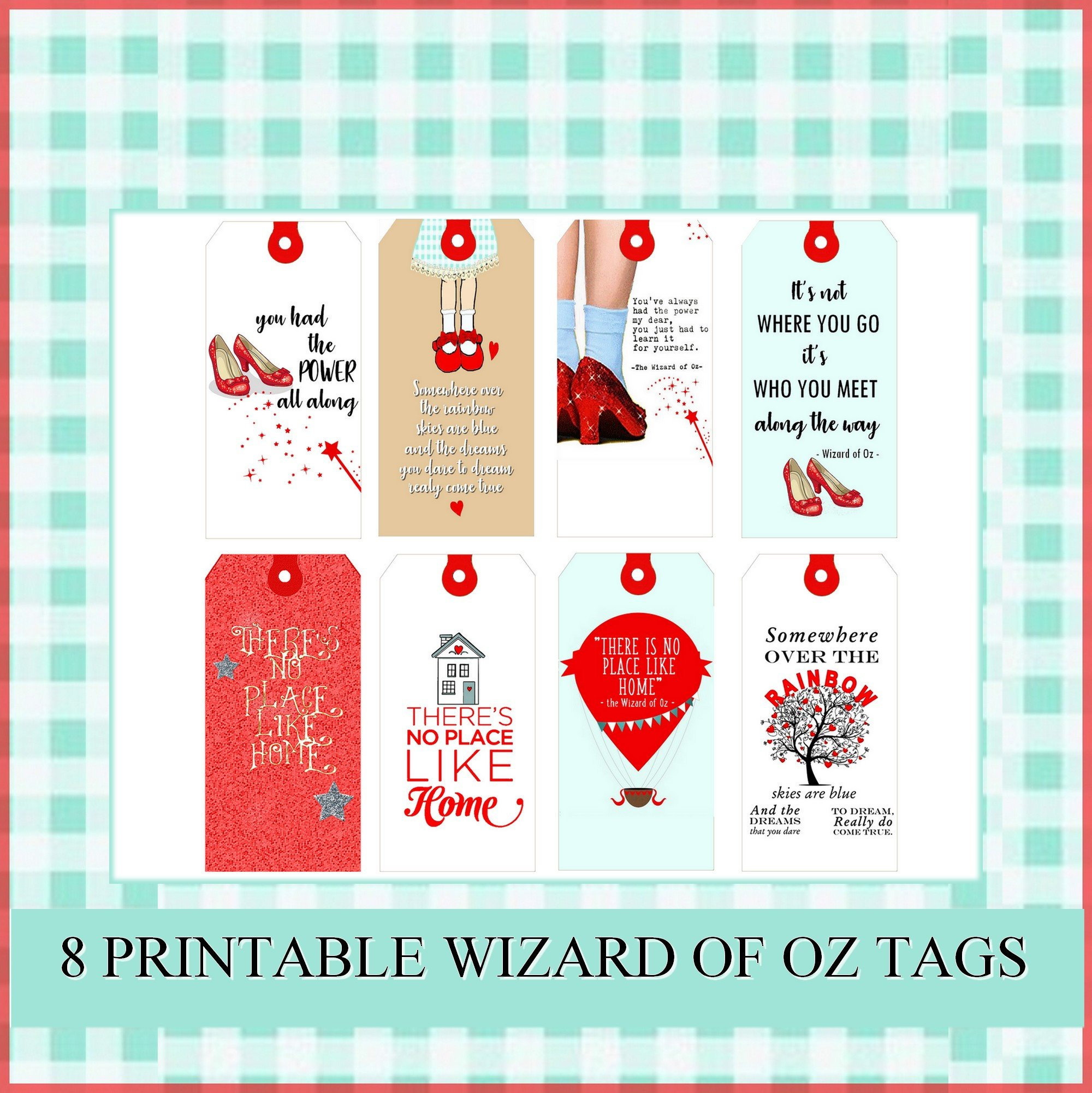Wizard of Oz Tags Printable Gift Tags Hang Tags Journaling - Etsy UK